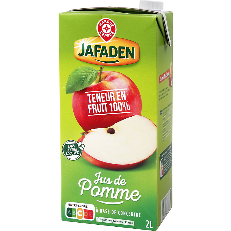 Jus de pomme à base de concentré - 2 l - JAFADEN au meilleur prix | E ...