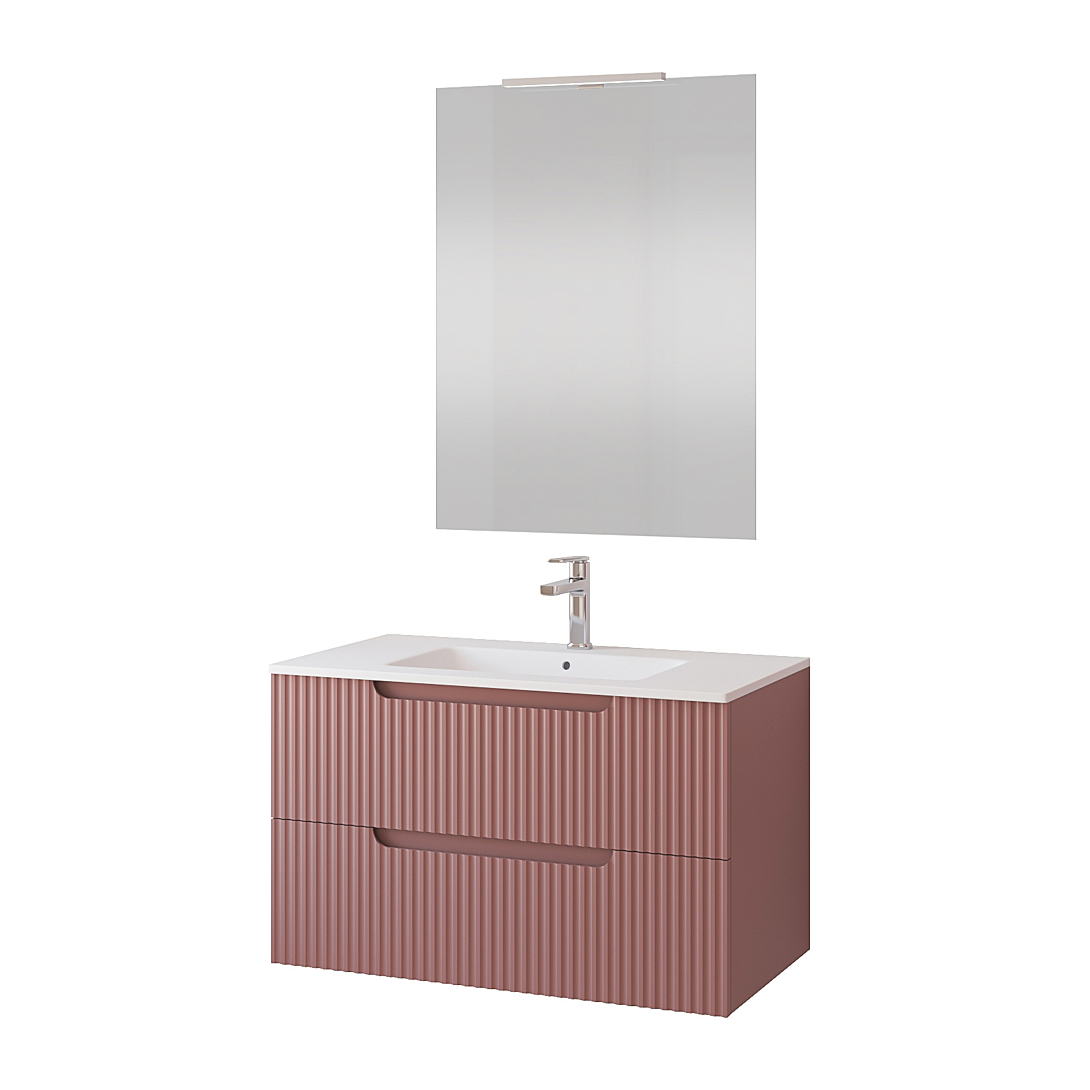 ENSEMBLE EMILIEN TERRACOTTA MIROIR LED au meilleur prix | E.Leclerc